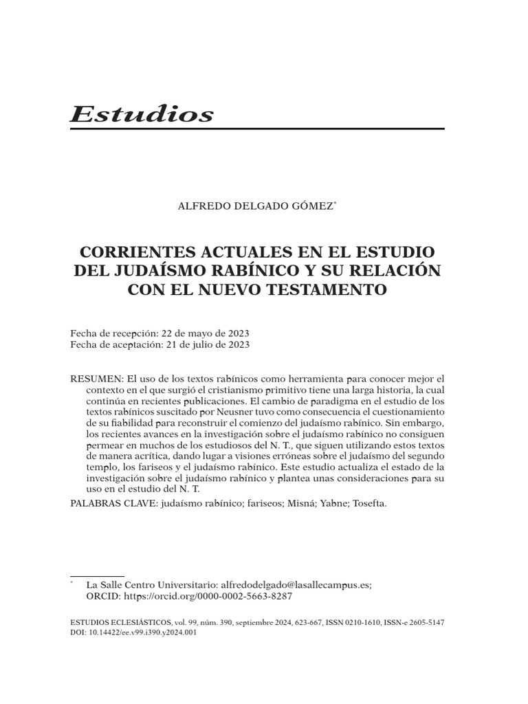DELGADO GÓMEZ, A. - Corrientes Actuales en El Estudio Del Judaísmo ...