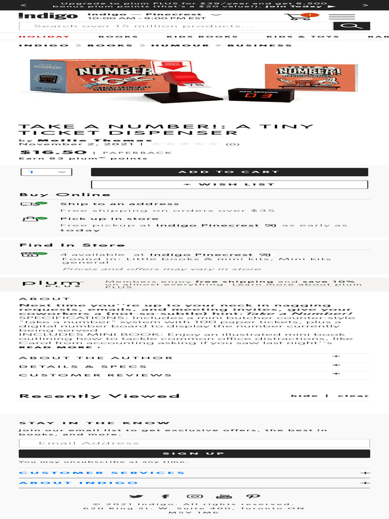 Take a Number! a Tiny Ticket Dispenser, Book by… | PDF