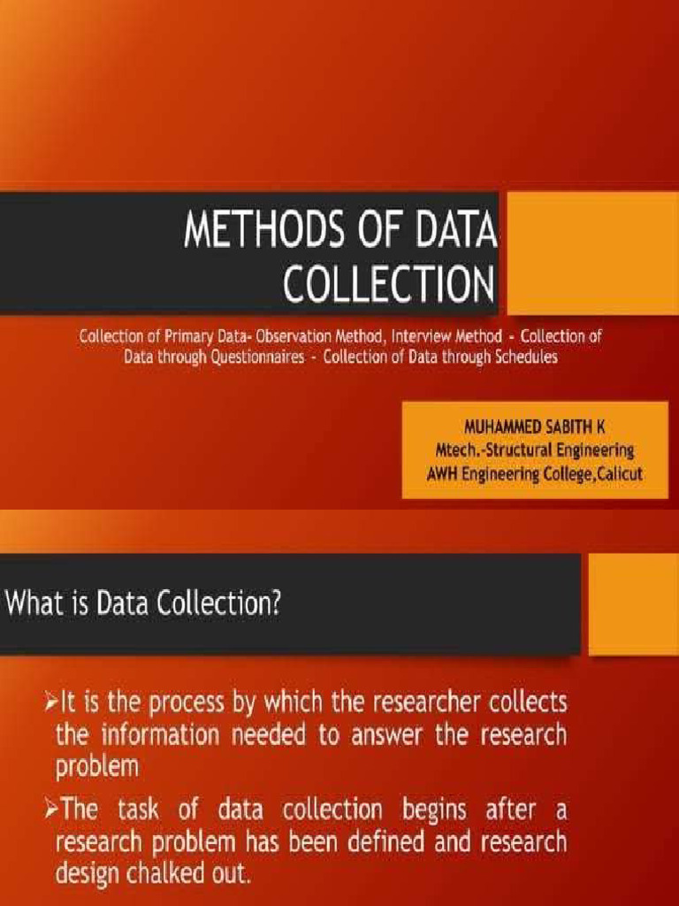 Methods of Collection Data | PDF