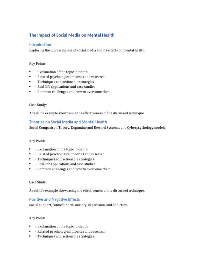Social Media's Mental Health Impact | PDF | Psychology | Mental Health