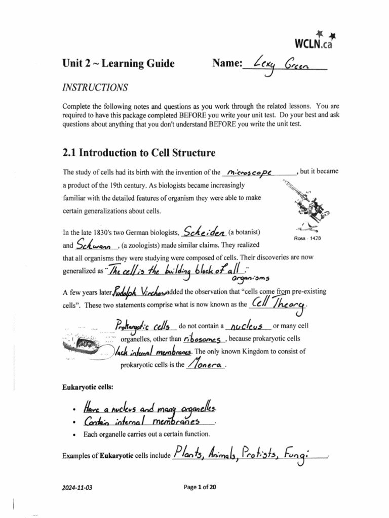 SAIL UNIT 2 Learning Guide Completed | PDF