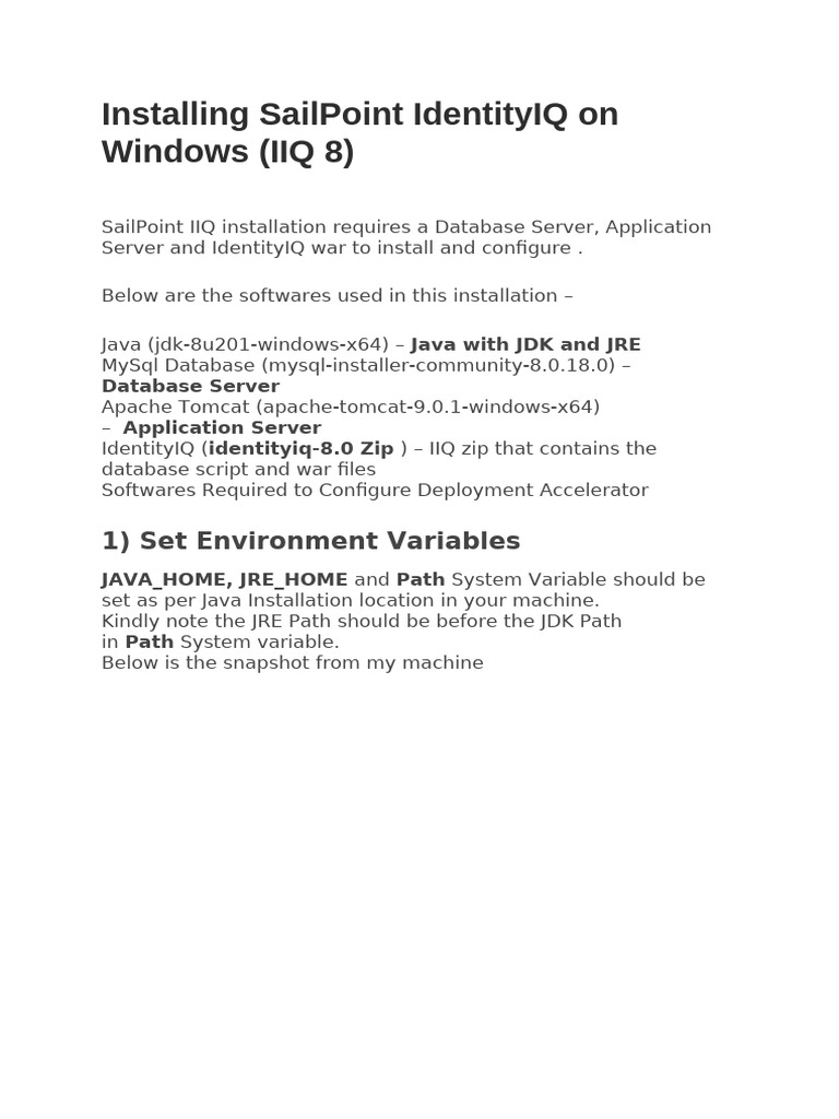 SailPoint IdentityIQ 8.4 Installation Guide | PDF | Zip (File Format) | Databases