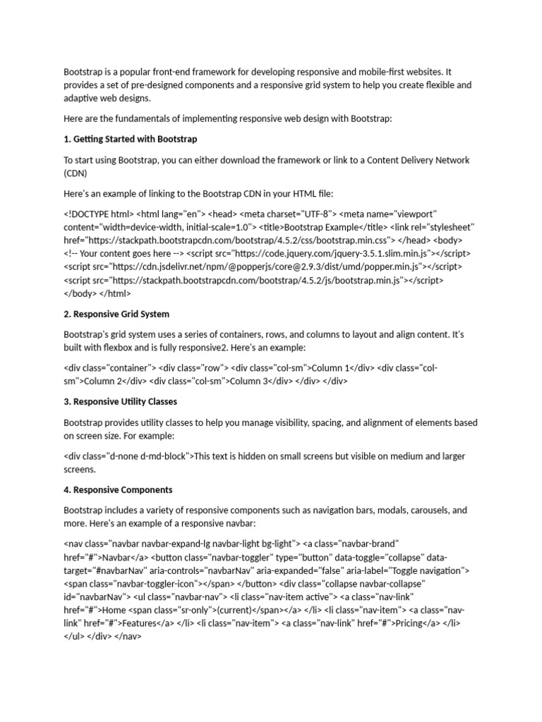 Bootstrap (1) | PDF | Bootstrap (Front End Framework) | Page Layout