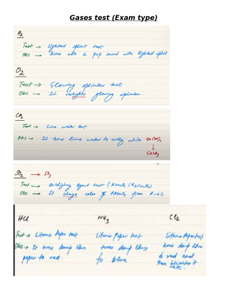 Gases test | PDF
