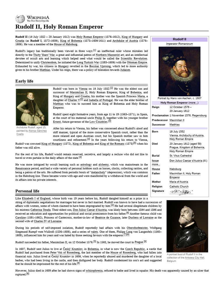 Rudolf II, Holy Roman Emperor | PDF | House Of Habsburg
