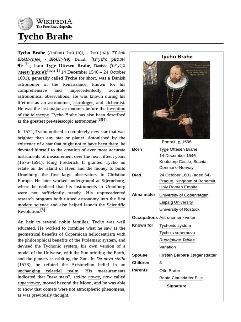 Tycho_Brahe | PDF | Tycho Brahe | Heliocentrism