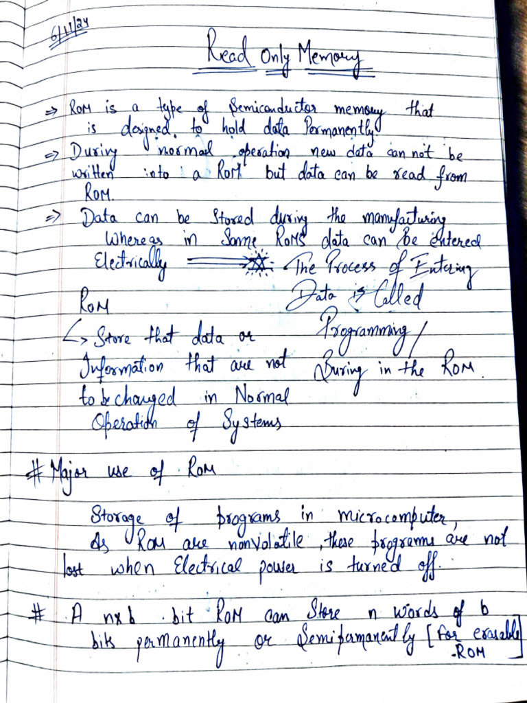 Read Only Memory, Read Write Memory and Central Addressable Memory | PDF