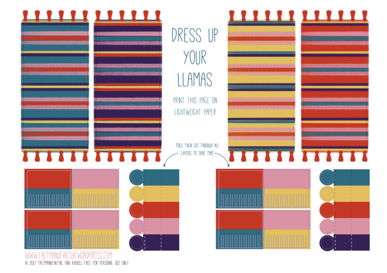 Llama Cacti Papertoy Freebie Diy Faltmanufaktur Dressup | PDF