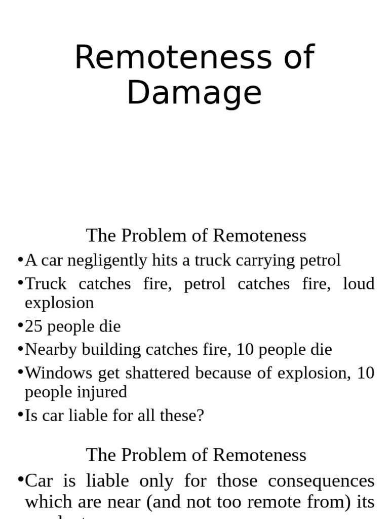 Remoteness of Damage | PDF | Common Law