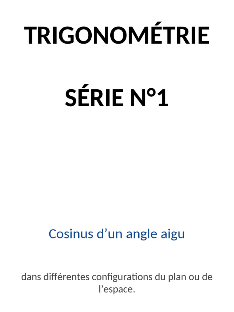 Cosinus d'angles dans diverses figures | PDF | Fonction trigonométrique ...