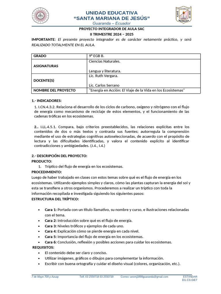 Proyecto Lengua y CCNN Serrano | PDF | Aprendizaje