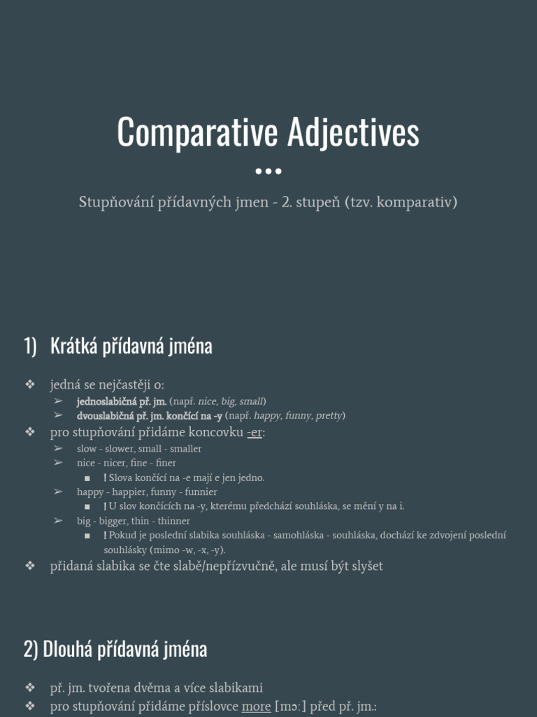 Grammar - Comparative Adjectives & Adverbs | PDF