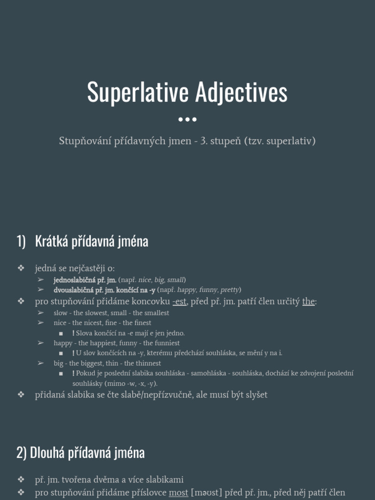 Grammar - Superlative Adjectives | PDF