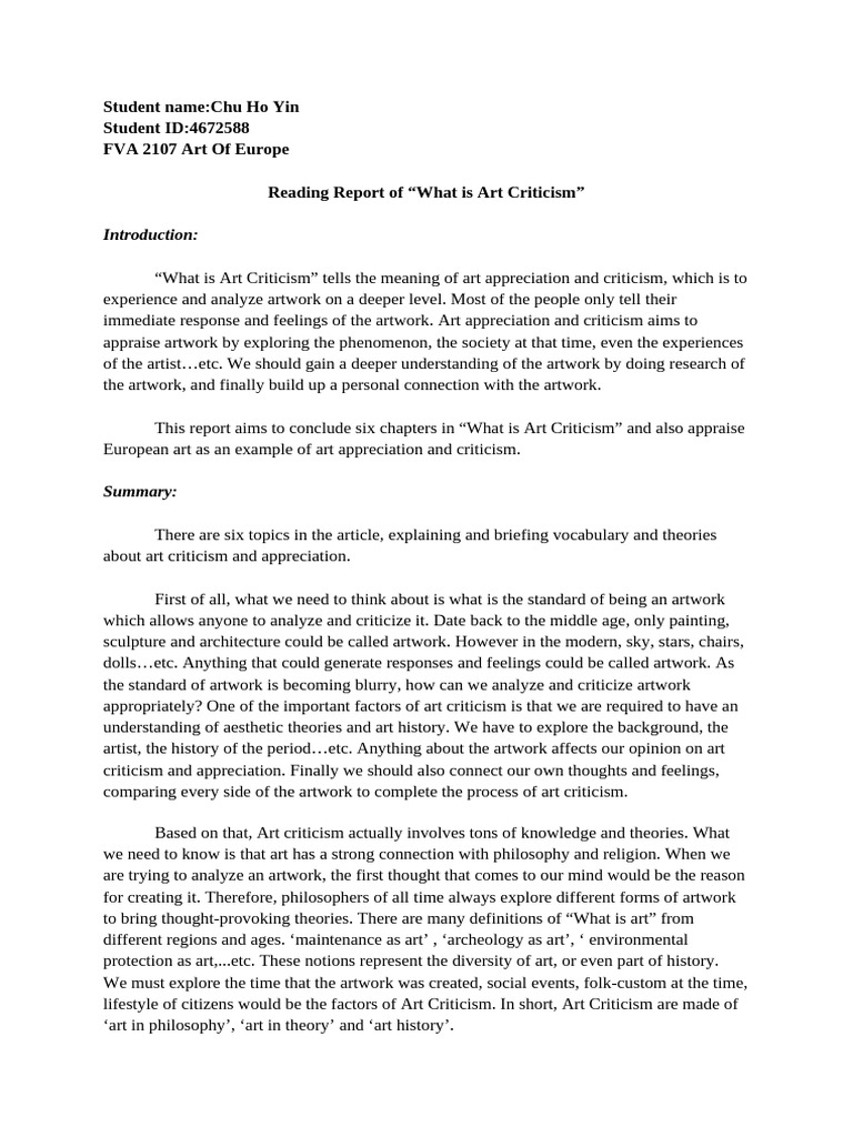 Reading Report | PDF | Cognition | Liberal Arts Education