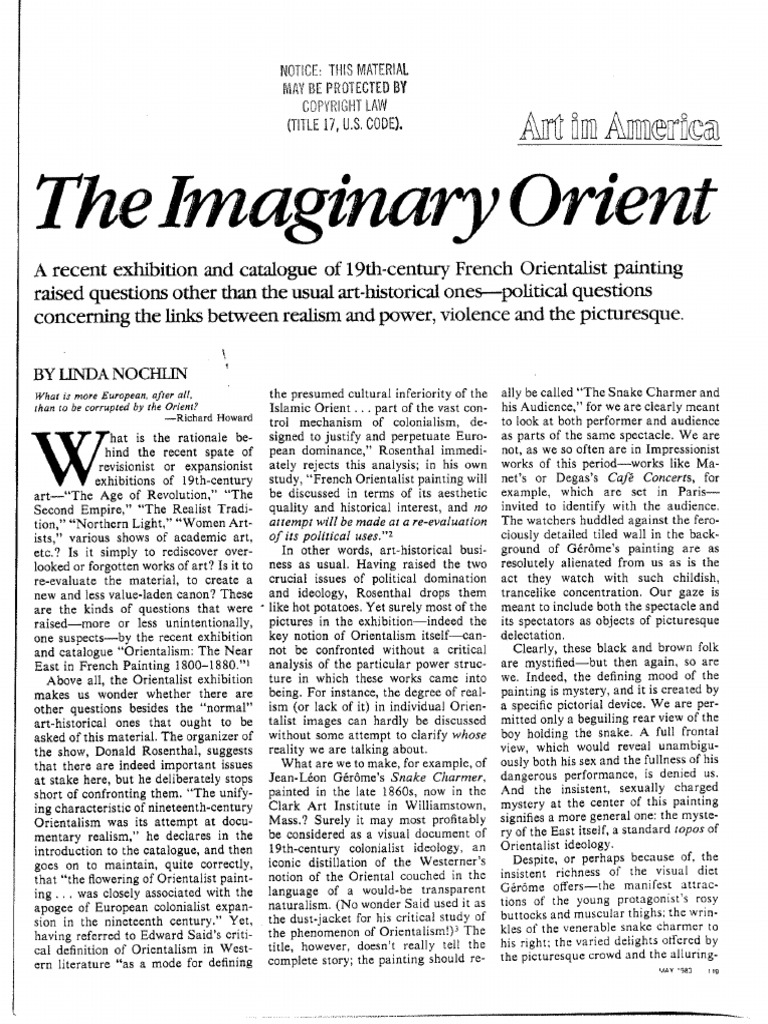 The Imaginary Orient - Linda Nochlin | PDF