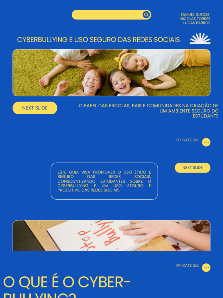 Cyberbullying: Prevenção e Uso Seguro | PDF | Assédio moral/bullying ...