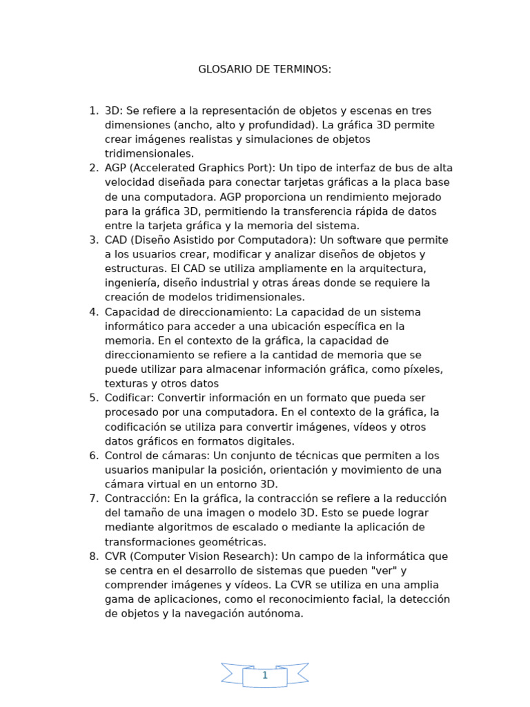 Glosario de Términos de Gráfica 3D | PDF | Color | Píxel