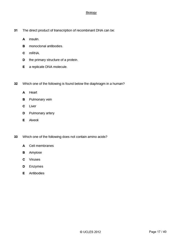 Imat Past Paper 2013 - Part3 | PDF | Ribosome | Dna