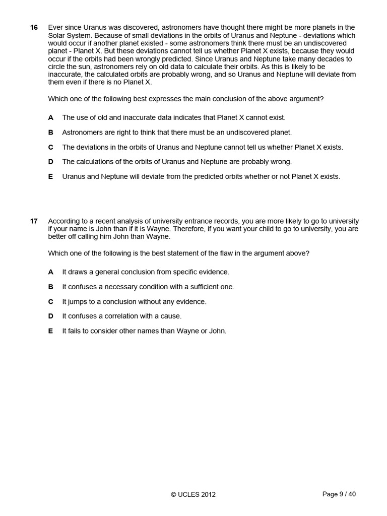 imat-past-paper-2013_Part2 | PDF | Neptune | Planets