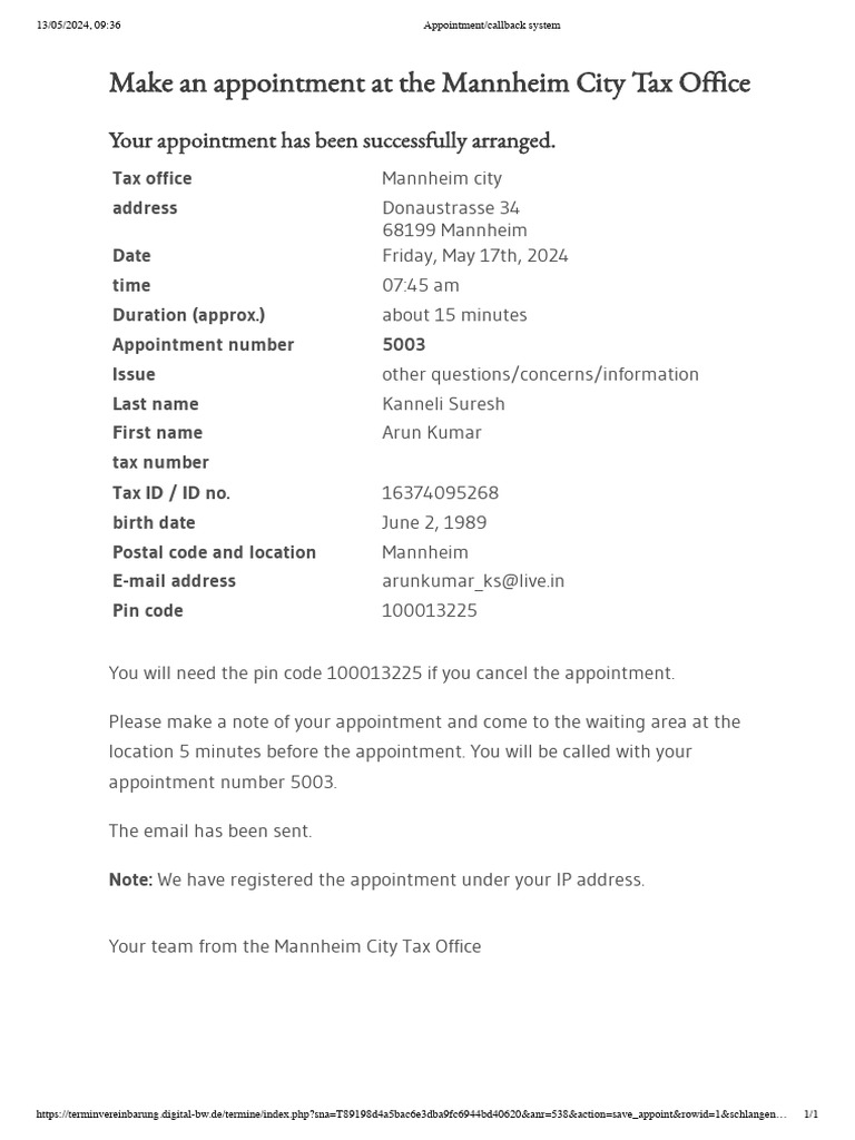 Appointment Callback System | PDF