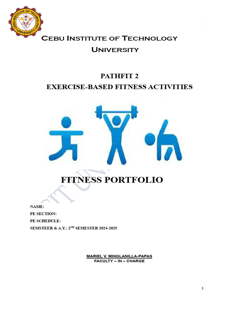 PE104 Student's Fitness Portfolio | PDF | Physical Fitness | Management ...