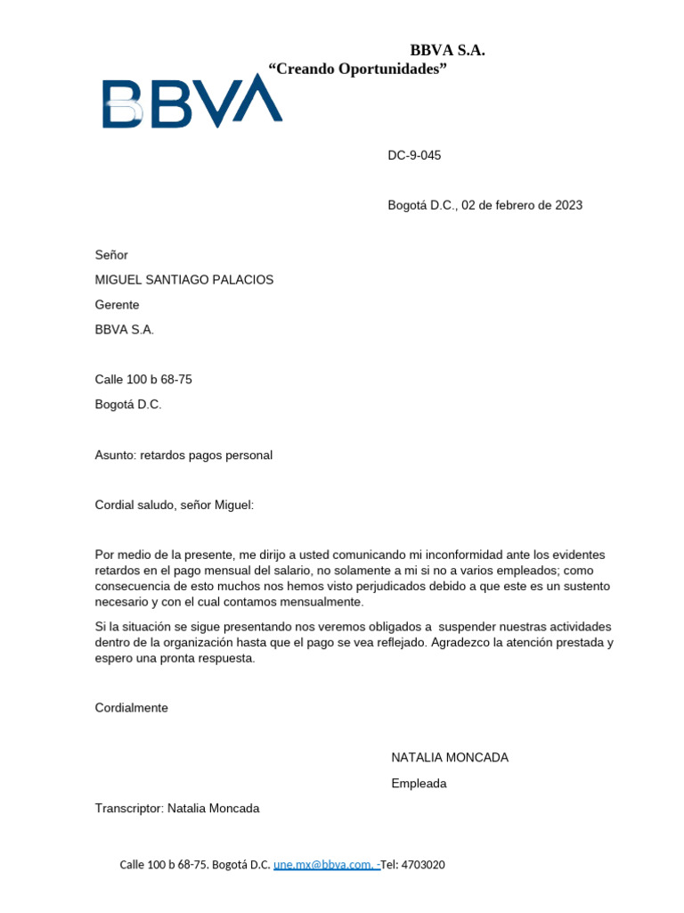 Carta Bloque 2 | PDF