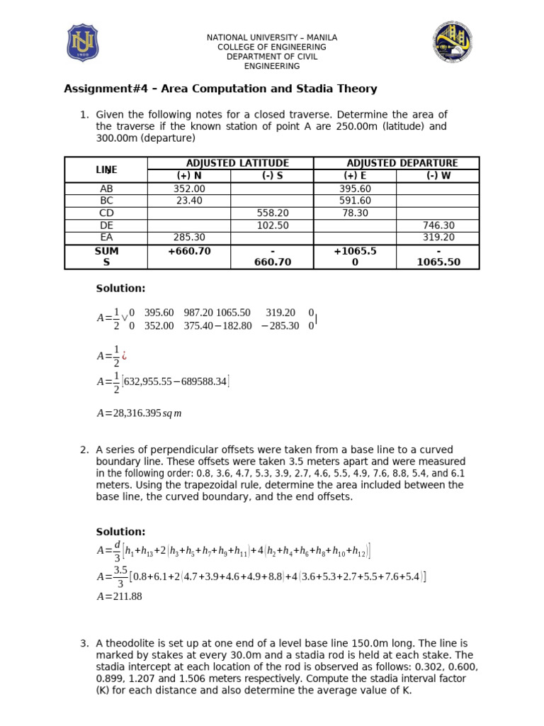 Area Computation in Civil Engineering | PDF