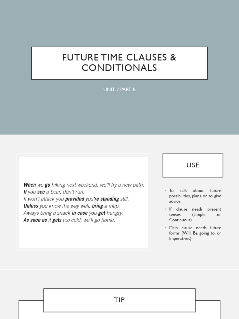 2B Future Time Clauses & Conditionals | PDF