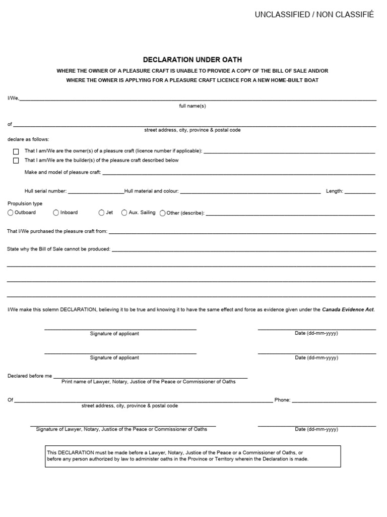 Declaration Under Oath en | PDF | Notary Public | Water Transport
