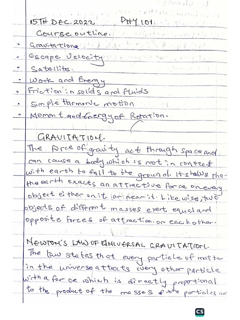 PHY 101 Note 2 | PDF