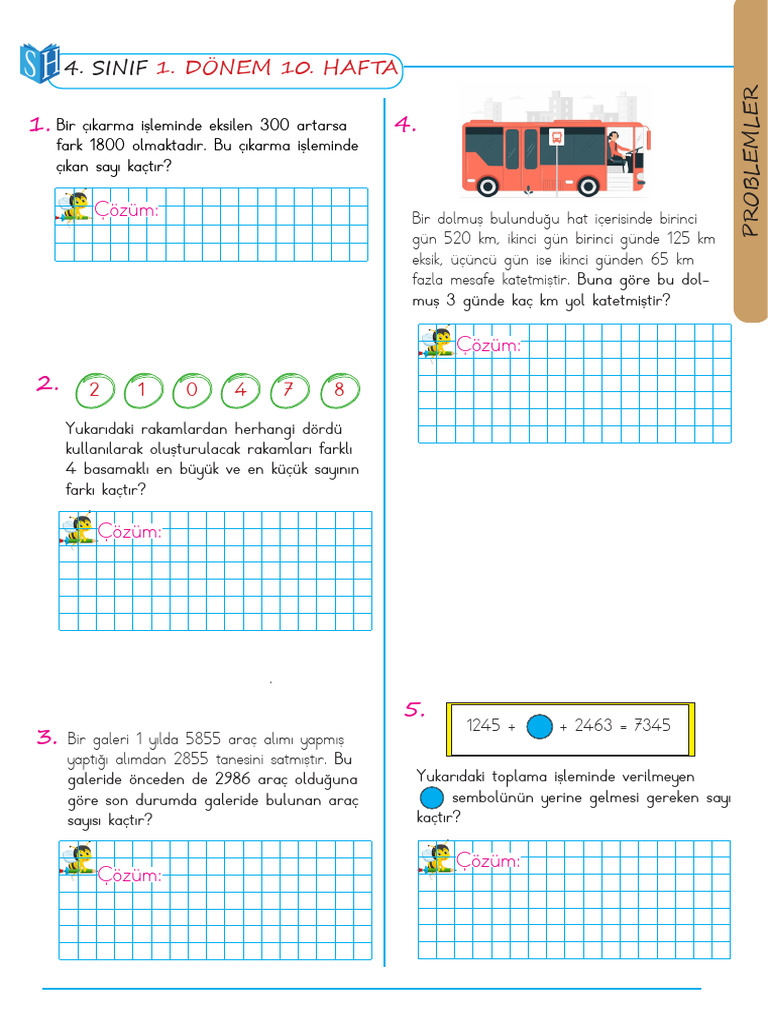 Sinif 10. Hafta Haftalik Problemler | PDF