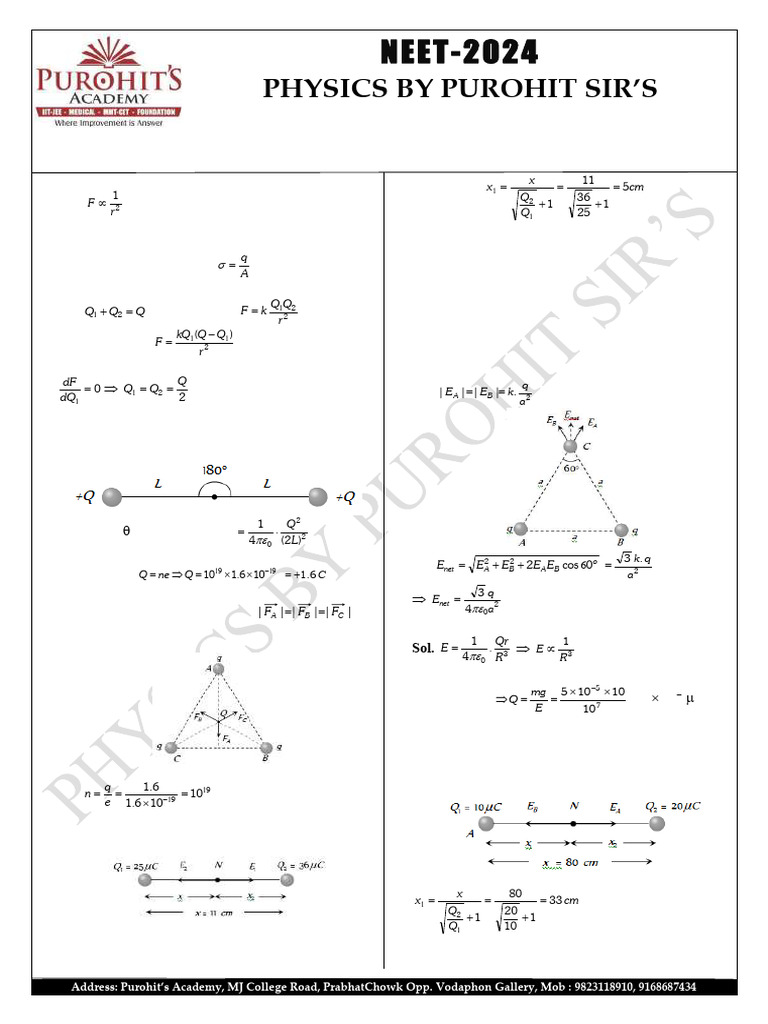 1009 Electrostatics (Solutino) | PDF | Electric Charge | Metrology