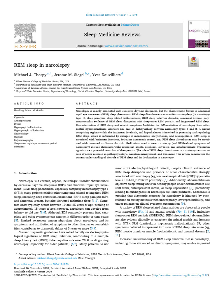 Narcolepsy and REM Sleep Insights | PDF | Rapid Eye Movement Sleep | Sleep