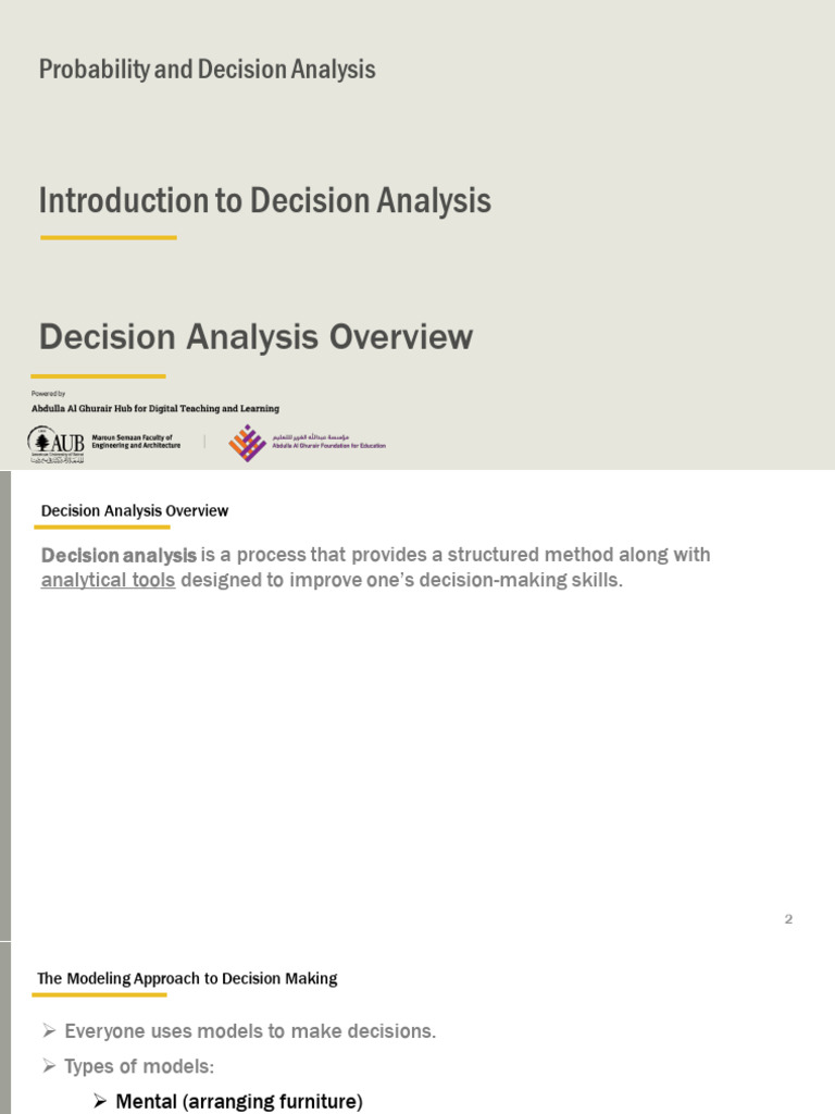 Decision Analysis Overview | PDF