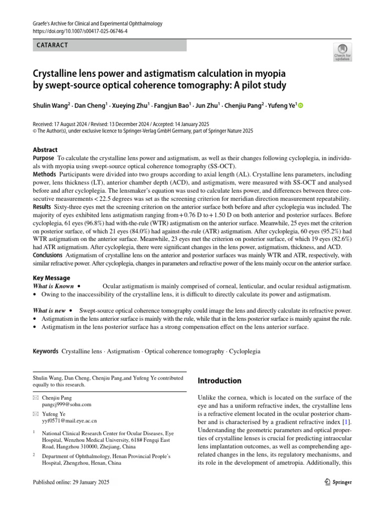 Crystalline 2025 | PDF | Optics | Vision