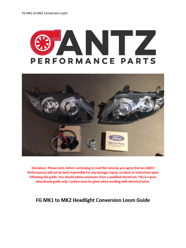 FG MK1 to MK2 Headlight Loom Guide | PDF
