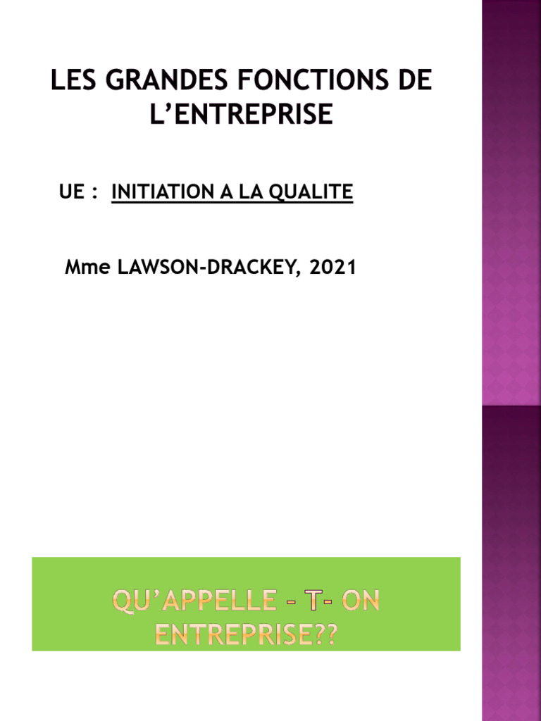 Les grandes fonctions de lEse_QUA100_2021 | PDF | Business | Actionnaire