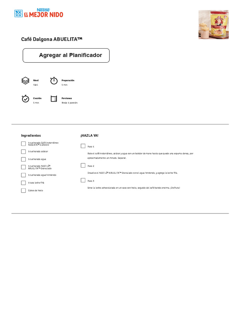 Café Dalgona ABUELITA™ _ El Mejor Nido | PDF