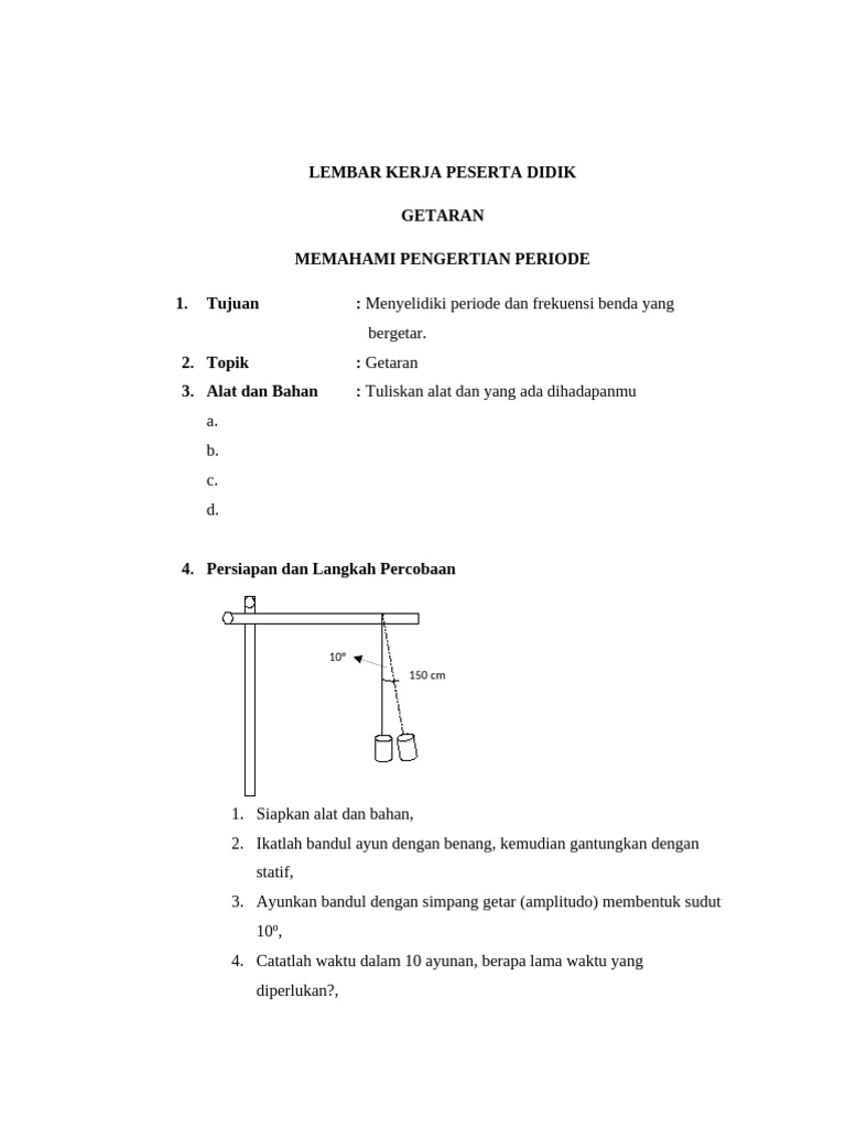 Lembar Kerja Peserta Didik Getaran | PDF