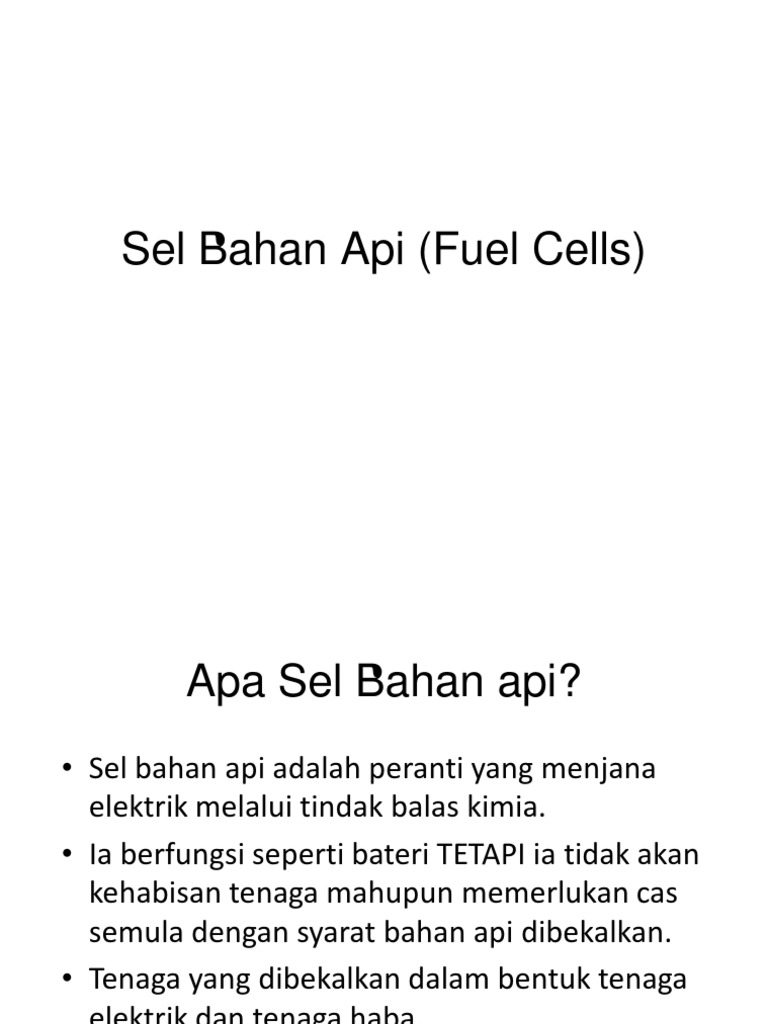 Sel Bahan API (Fuel Cells) | PDF