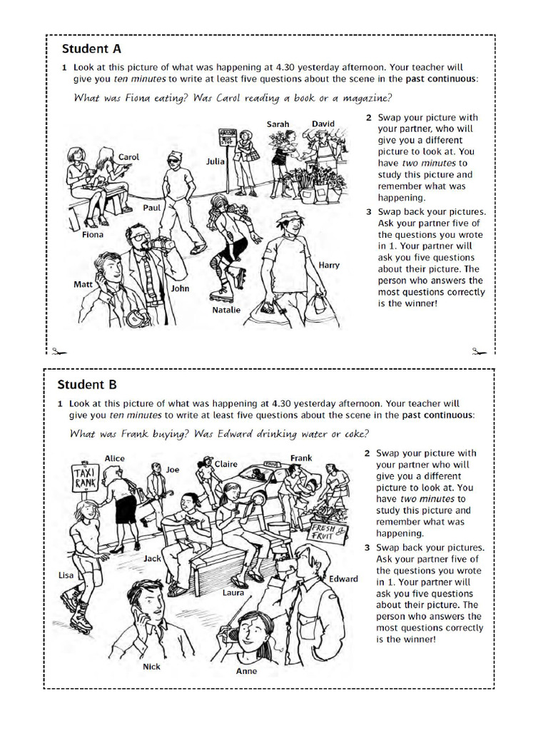 Present Continuous - Communicative Activity | PDF