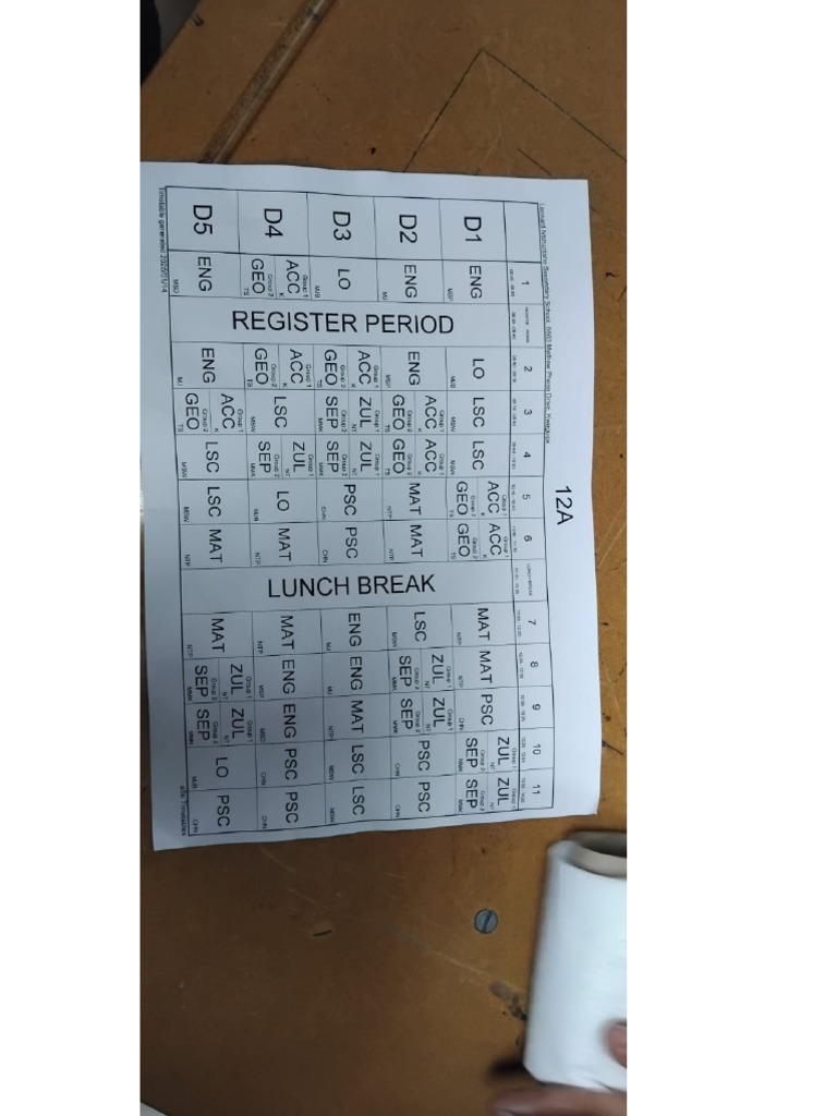 Grade 12 Time Table | PDF