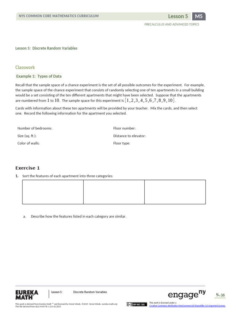 Precalculus m5 Topic B Lesson 5 Student | PDF | Probability ...