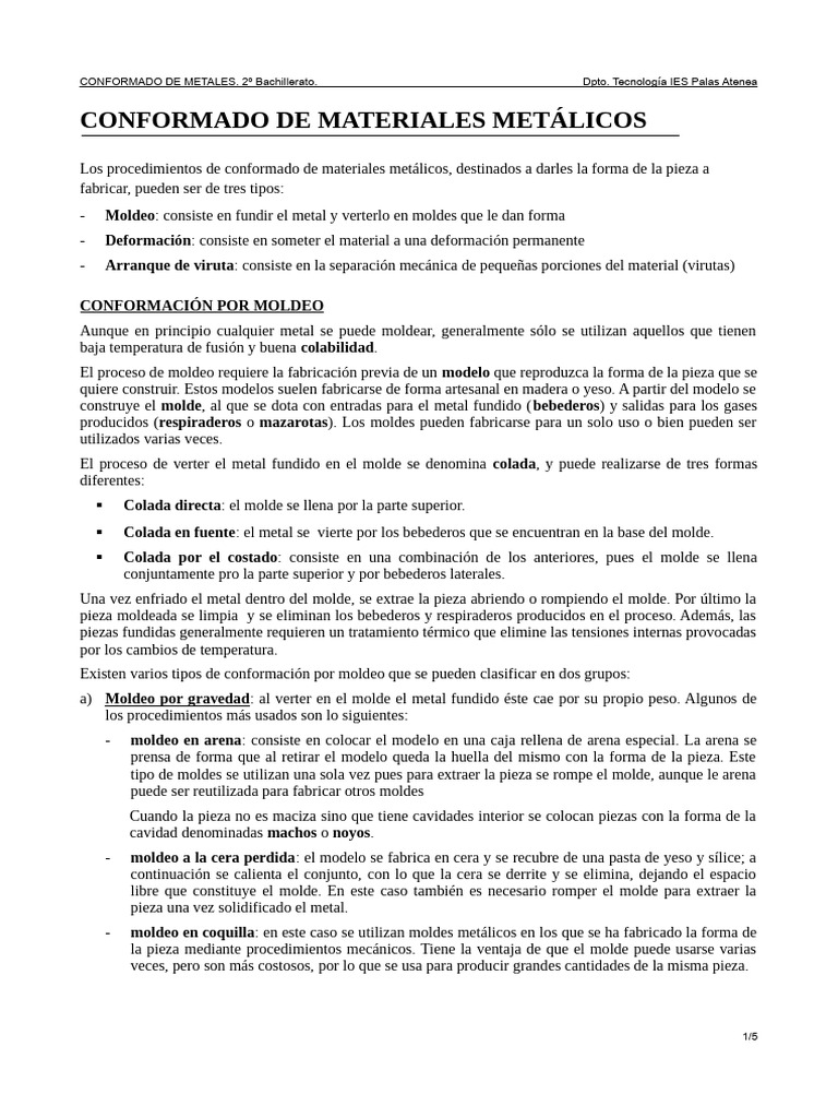 Conformado metales | PDF | Perforar | Mecanizado