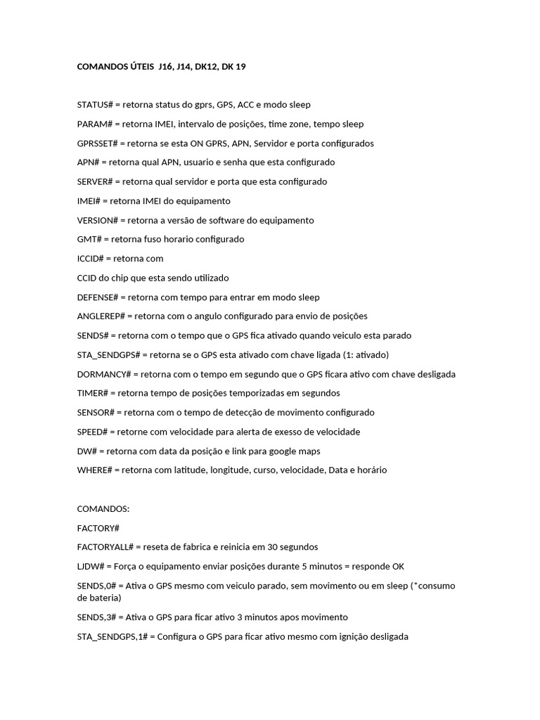 Comandos Uteis J16 | PDF