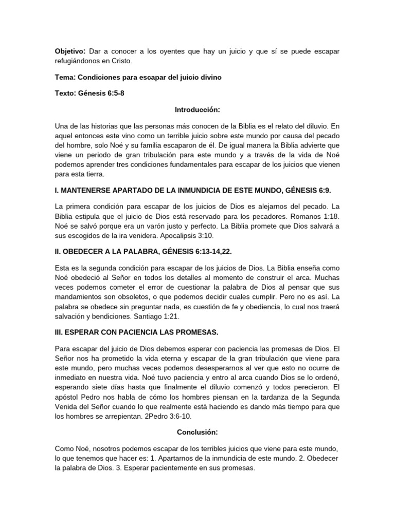 Escapa del Juicio Divino | PDF | Noé | Arca de Noé