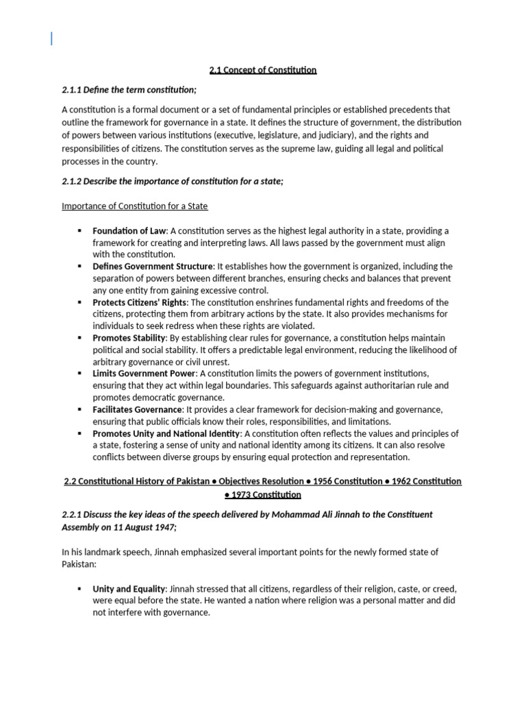 Chap 2 Constitutional Development in Pakistan | PDF | Constitution ...