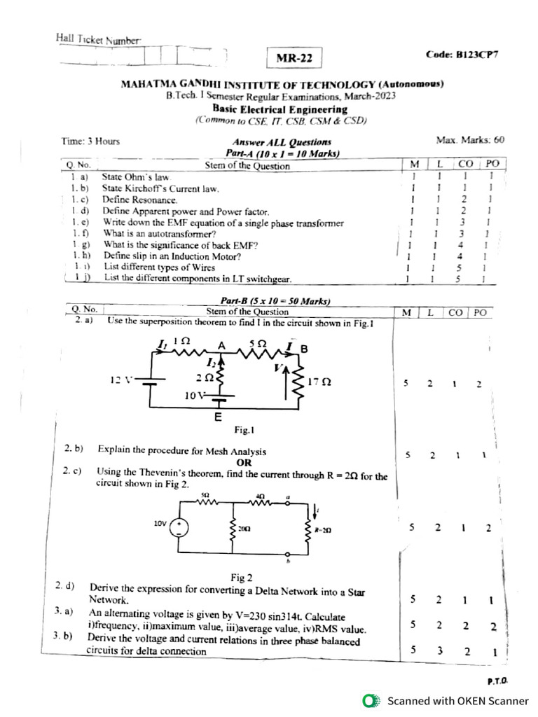 Bee Question Papers | PDF