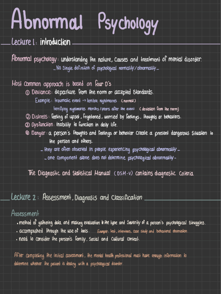 Psychology Notes | PDF | Mental Disorder | Dsm 5