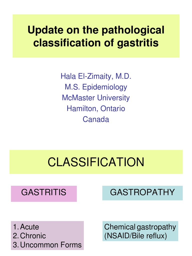 Pathological Classification of Gastritis | PDF | Peptic Ulcer | Stomach